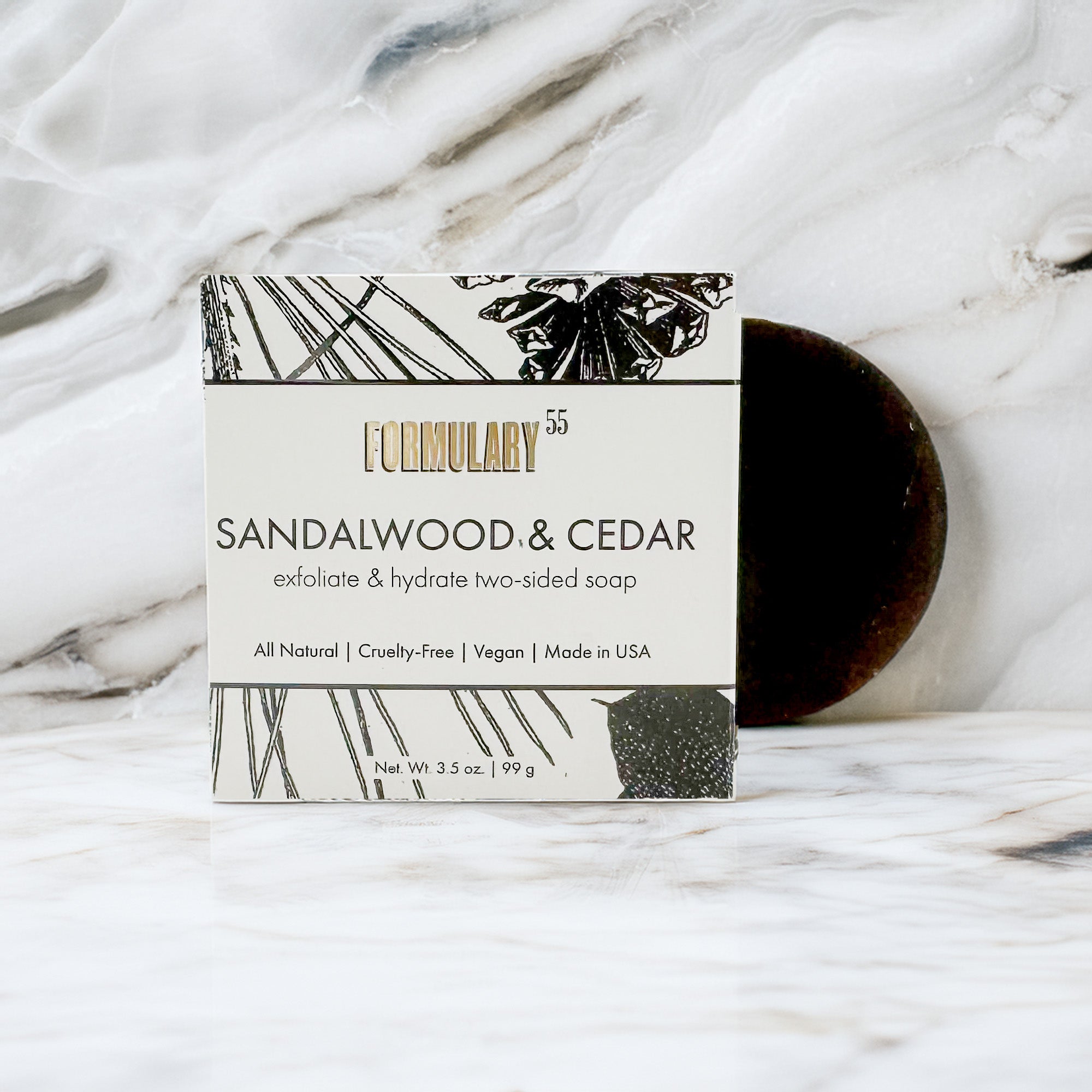 Sandalwood & Cedar - Exfoliate & Hydrate Two Sided Soap – Formulary 55